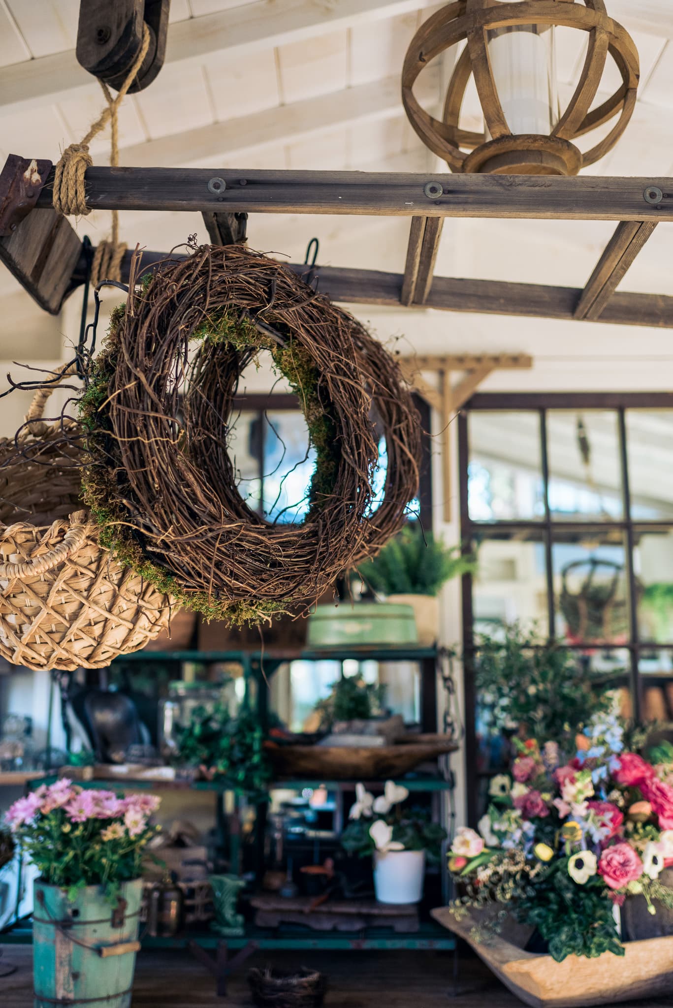 Beautiful Arch Basket Decor for a Summer-Ready She Shed - WM Design House
