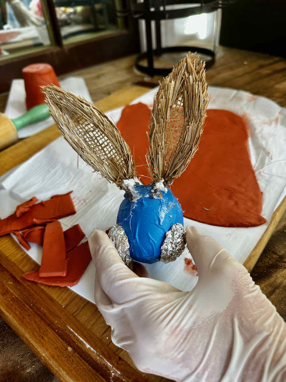 Adorable Easter Bunny DIY Craft Using Air Dry Clay