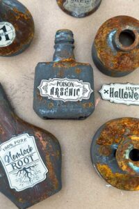 How to Create a Rusty Patina on Old Mini Liquor Bottles
