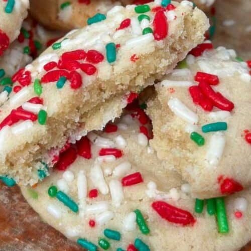 Soft Drop Style Christmas Sprinkle Sugar Cookies
