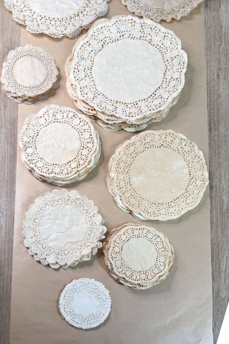 How to Make a DIY Paper Table Runner with Tea-Stained Doilies
