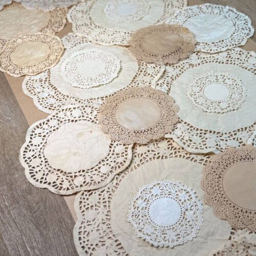 How to Make a DIY Paper Table Runner with Tea-Stained Doilies